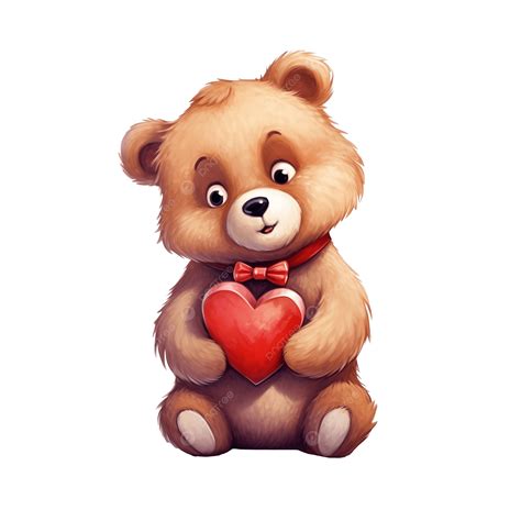 마음을 가진 귀여운 일러스트 작은 곰 행복한 발렌타인 데이 클립 아트 귀여운 일러스트 발렌타인 일러스트 아트 일러스트 Png 일러스트 및 이미지 에 대한 무료 다운로드
