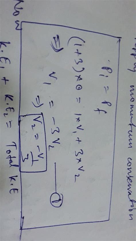 A Stationary Bomb Explodes Into Two Parts Of Masses 3 Kg And 1 Kg The