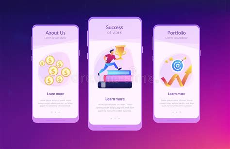 Plantilla Del Interfaz Del App De La Motivaci n Ilustración del Vector