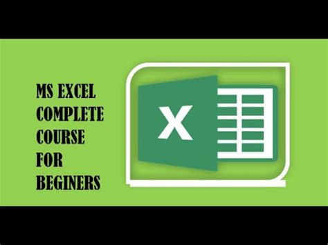 MS EXEL COMPLETE COURSE FOR BEGINNER YouTube