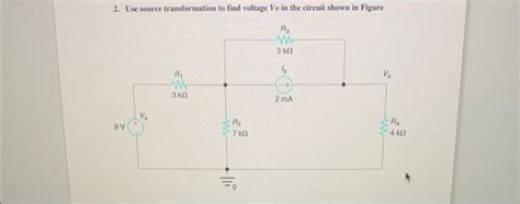 Solved Use Source Transformation To Find Voltage Vo In Chegg