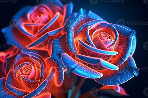 Futuristic Cybernetic Sci Fi Roses Texture Background 28350930 Stock