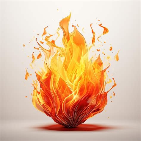 Single Flame White Background