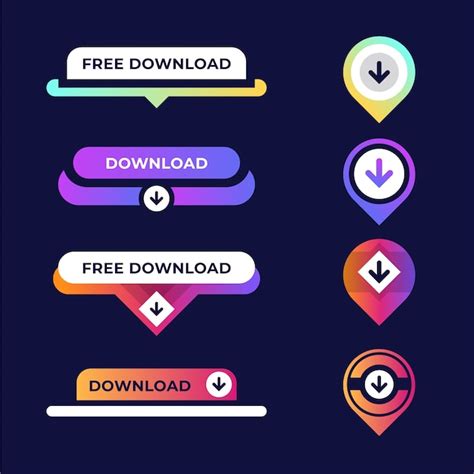 Design De Coleção De Botões De Download Gratuito Vetor Grátis