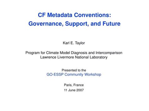 Ppt Cf Metadata Conventions Governance Support And Future