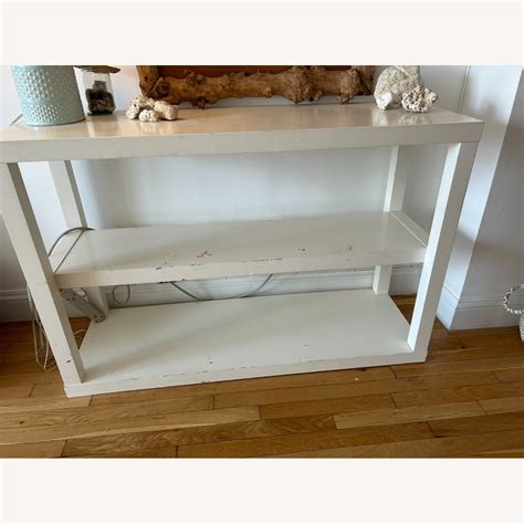 West Elm Parson Low White Shelf Aptdeco