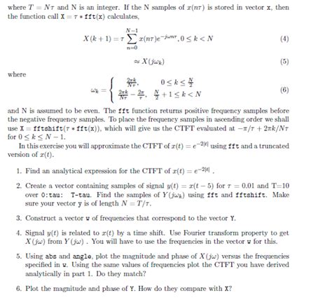 The Continuous Time Fourier Transform Ctft Of A Chegg