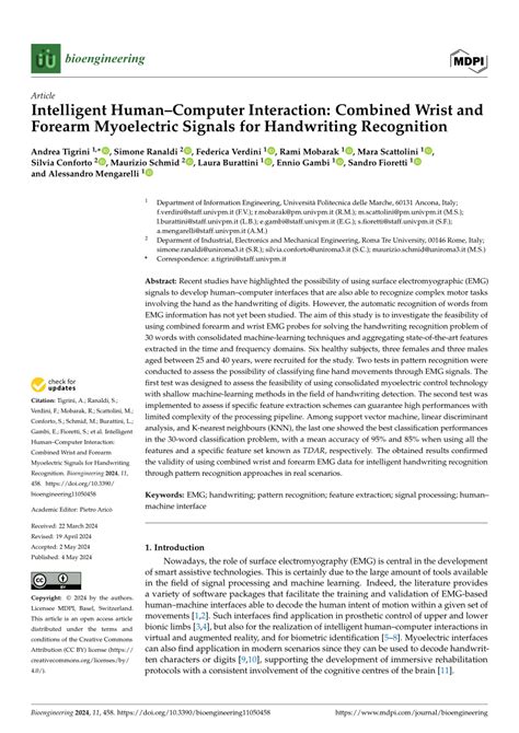 Pdf Intelligent Human Computer Interaction Combined Wrist And Forearm Myoelectric Signals For