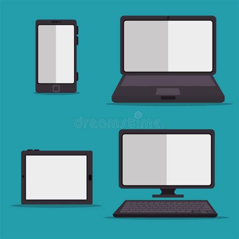Set Of Technology Devices Stock Vector Illustration Of Communication