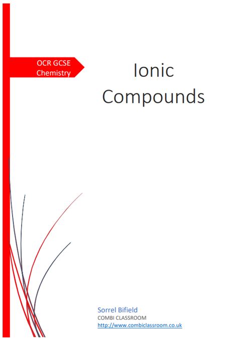 Ocr Gcse Chemistry Ionic Compounds Revision Booklet Teaching Resources