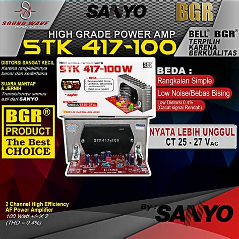 Jual Kit Power Amplifier Stk 417 100 Sanyo Mini Size Stereo 100w