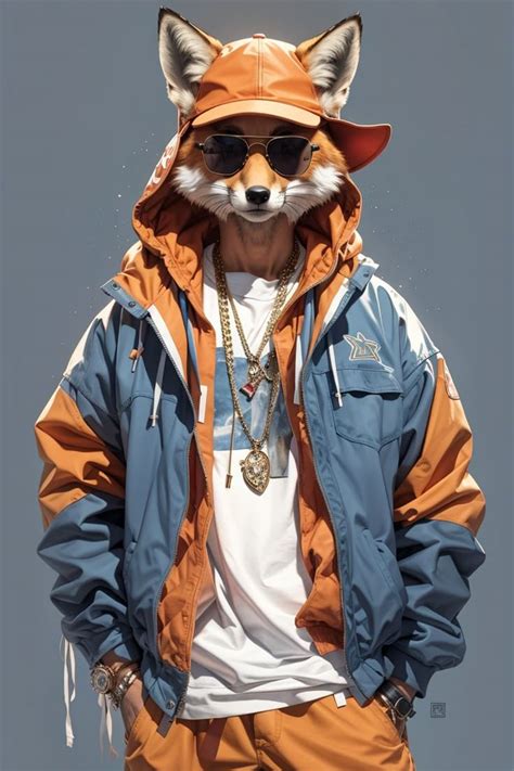 Rapper Fox Illustrazione