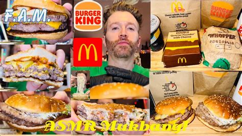 Asmr Mukbang Eating Burger Kings Double Whopper Vs Mcdonalds Double