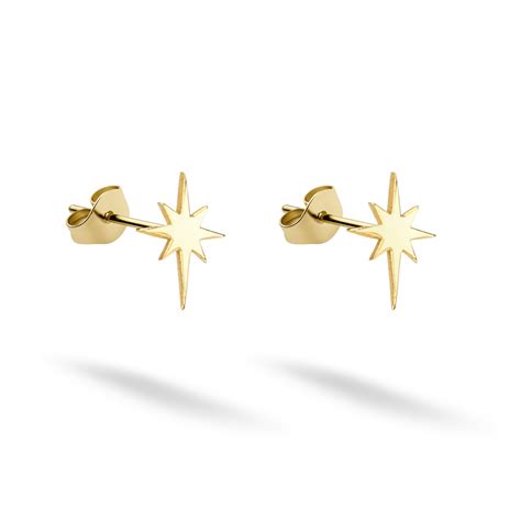 North Star Earrings 14k Gold Lunia Atelier