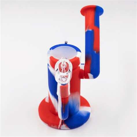 Shop Planet X Silicone Steel Dab Rig Red White And Blue Online Hemp Store
