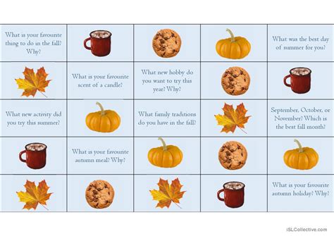 Fall Speaking Ice Breaker Game Gen English ESL Powerpoints