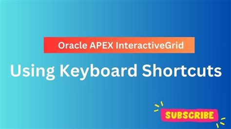 Oracle Shortcut Keys