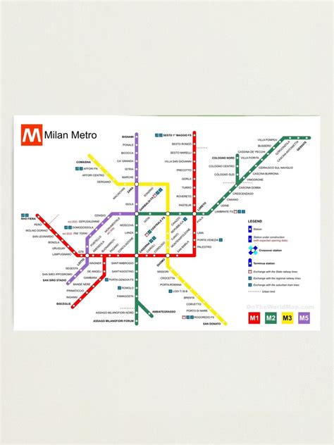 Milan Italy Metro Train City Map Photographic Print For Sale By