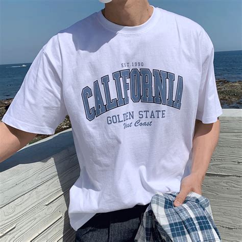 California雙色字母休閒短t 4色 0612 Yuppie