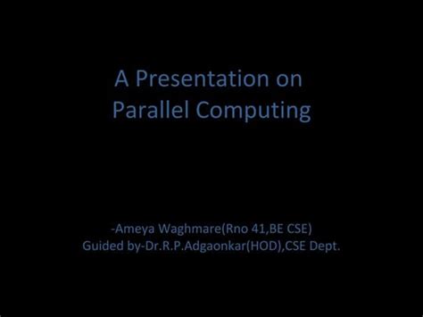 Parallel Computing Ppt