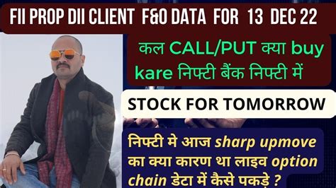 Fii Dii Prop Data For 13 December And Nifty Bank Nifty Analysis Big