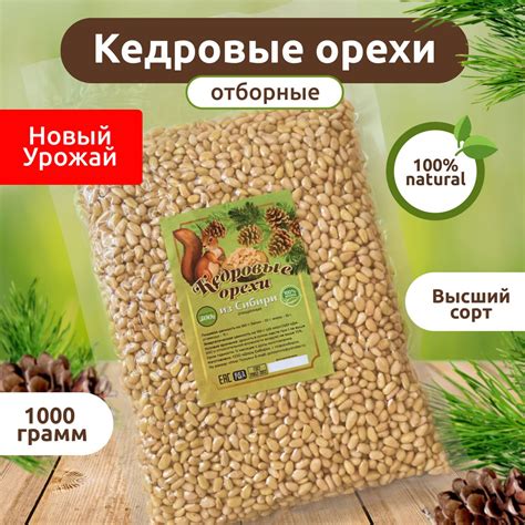 Кедровые орехи отборные Premium очищенные 1кг 1000 гр сырые без