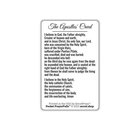 The Apostles Creed Pocket Prayerfulls™ Durable Wallet Prayer Cards