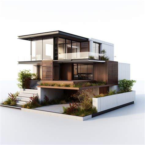 Representación 3d del modelo de casa Foto Gratis