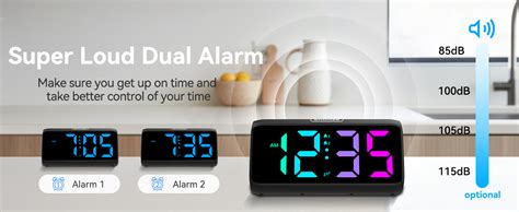 Netzu Loud Alarm Clock For Heavy Sleepers Rgb Alarm Clocks