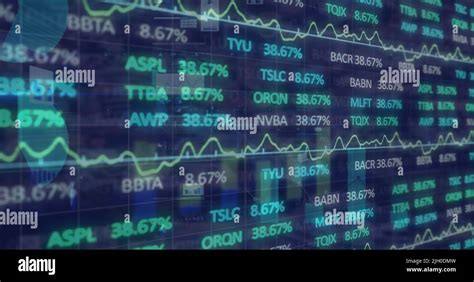 Image Of Financial Data Processing Over Graphs And Charts Stock Photo
