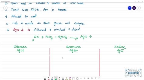 Halogen In An Organic Compound By Carius Method Youtube