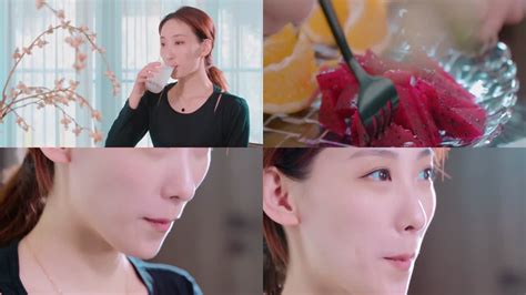 美女早餐健康饮食吃水果喝牛奶视频素材下载编号9308751光厂vj师网