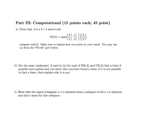 Solved Part III Computational 15 Points Each 45 Point A Chegg Com