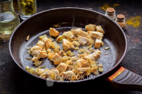 Макароны с курицей, грибами и горошком — рецепт с фото пошагово