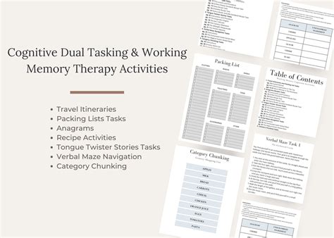 Working Memory Dual Tasking Activities For Adult Speech Therapy