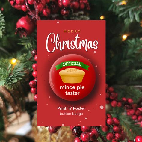 Official Mince Pie Taster Button Badge 38mm Christmas Ts Etsy Uk