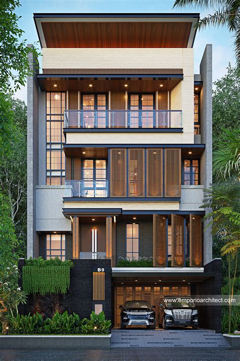 Desain Tampak Depan 3 Rumah Modern 4 Lantai Ibu A Di Makassar 46083