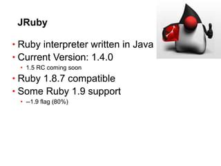 GlassFish Can Support Multiple Ruby Frameworks Really PPT