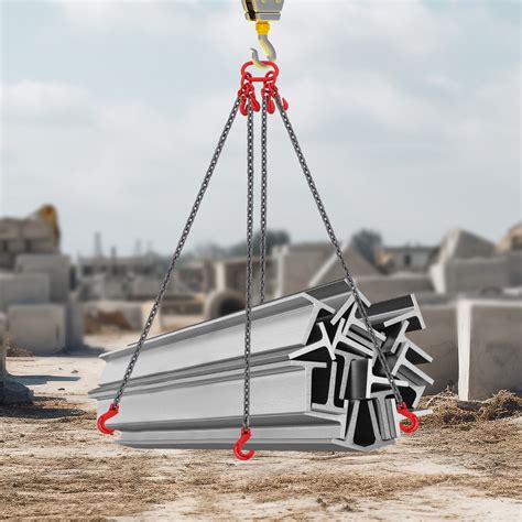 38 In X 10ft Chain Sling 4 Legs G80 Lifting Chain With Grab Hooks