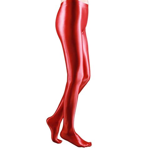 Women Satin High Glossy Silky Pantyhose Shiny Footed Leggings Tights