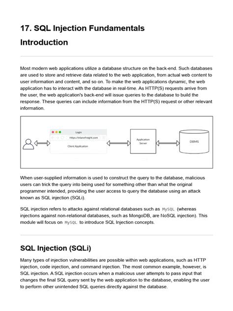 Sql Injection Fundamentals Pdf Databases No Sql