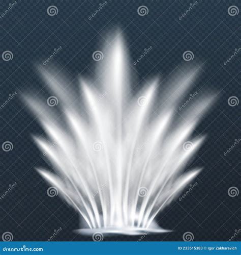 Vector Realistic Fountains Geysers Isolated On Transparent Stock