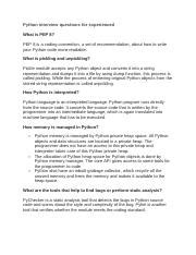 Python Interview Questions PEP 8 Memory Management Decorators