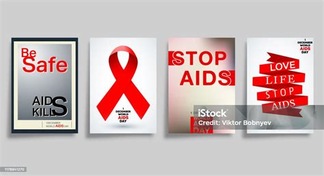 표지 전단지 포스터 브로셔 카드 또는 기타 인쇄 제품에 대한 에이즈 세계 일 타이포그래피 디자인 벡터 일러스트레이션 에이즈에 대한 스톡 벡터 아트 및 기타 이미지 Istock