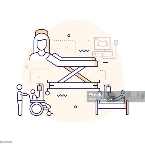 Gezondheidszorg En Medische Verwante Lijnpictogrammen Vector Symbool
