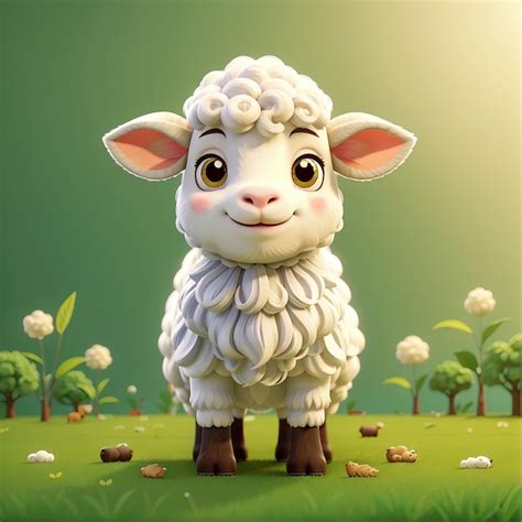 Premium Photo Cute Sheep Standing Cartoon Vector Icon Illustration