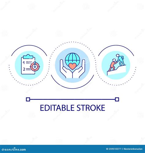 volunteering activity loop concept icon stock vector illustration of