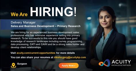 Diksha Garg On Linkedin Acuityknowledgepartners Hiring Sales Businessdevelopment