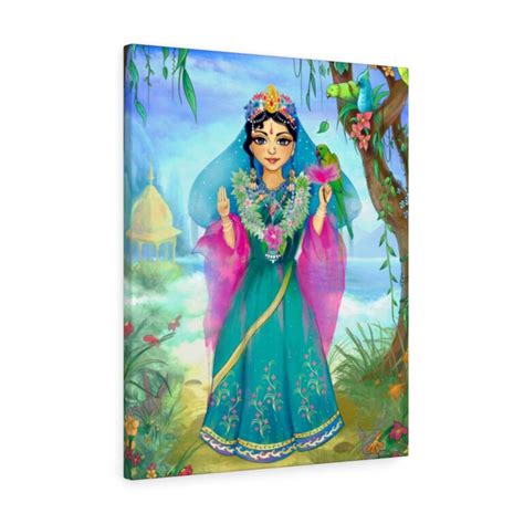 Vrinda Devi Canvas Wall Art Print Krishna Wall Art