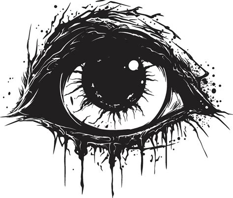 Macabre Eye Of Terror Black Creepy Emblem Eerie Undead Gaze Black